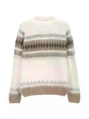 GRAN SASSO Fair Isle Knit Collar Sweater