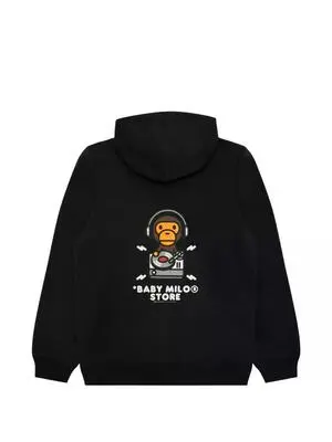 A BATHING APE Baby Milo Embroidered Hoodie - Black