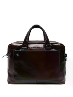 PIQUADRO Contrast-trim Leather Briefcase