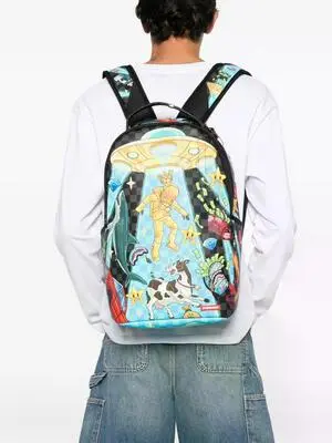 SPRAYGROUND Extra Extraterrestrial Graphic-print Checkered Backpack - Black