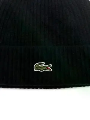 Lacoste Logo-patch Ribbed Beanie Hat