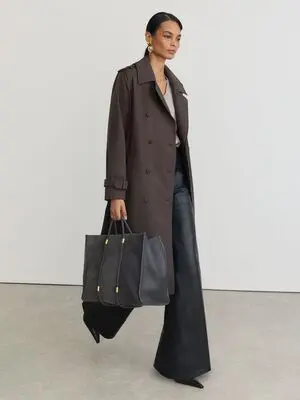 REISS Azurlena Hybrid Gilet-insert Hooded Trench Coat - Brown