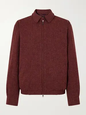 Portuguese Flannel Aurelia Wool-tweed Blouson Jacket - Red