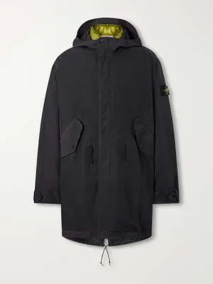 Stone Island Hooded Layered Garment-dyed Shell-tc Parka - Gray