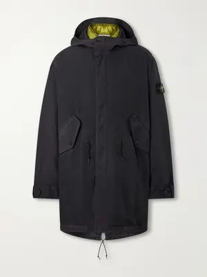 Stone Island Hooded Layered Garment-dyed Shell-tc Parka - Gray