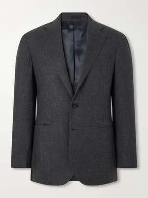 J. MUESER Waverly Cashmere-twill Blazer - Gray