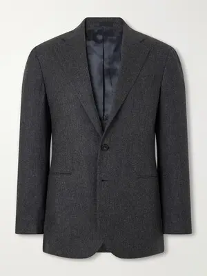 J. MUESER Waverly Cashmere-twill Blazer - Gray
