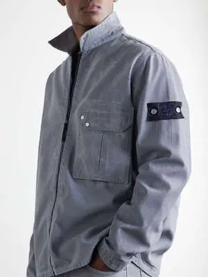 Stone Island Denim Corroded Bull Denim-tc Overshirt