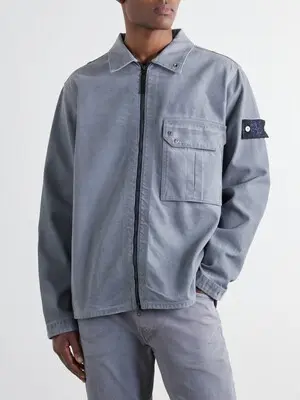 Stone Island Denim Corroded Bull Denim-tc Overshirt