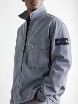 Stone Island Denim Corroded Bull Denim-tc Overshirt