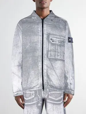 Stone Island Denim Corroded Bull Denim-tc Overshirt