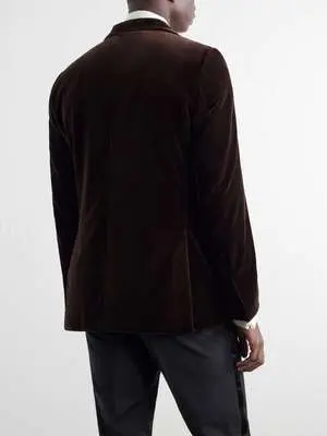 Zegna Satin-trimmed Cotton-velvet Tuxedo Jacket