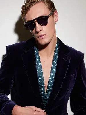 TOM FORD Icon Aviator-style Acetate Sunglasses - Blue