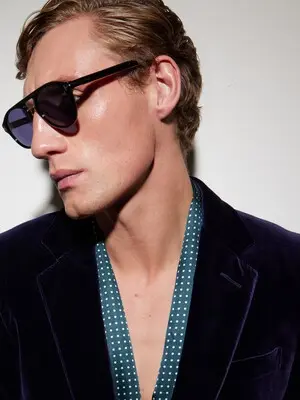 TOM FORD Icon Aviator-style Acetate Sunglasses - Blue