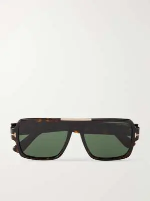TOM FORD Sean-02 Rectangular-frame Tortoiseshell Acetate Sunglasses - Brown