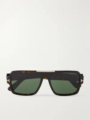 TOM FORD Sean-02 Rectangular-frame Tortoiseshell Acetate Sunglasses - Brown