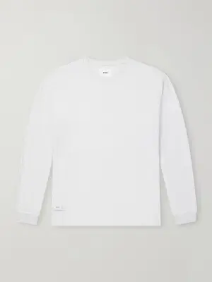 WTAPS Logo-appliquéd Cotton-jersey T-shirt - Gray