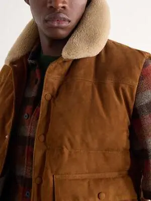 VALSTAR Shearling-trimmed Suede Down Gilet
