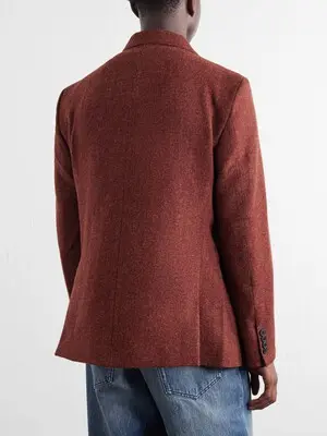 Portuguese Flannel Double-breasted Wool-tweed Blazer