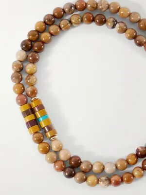 MIKIA Sterling Silver Magnesite Bracelet - Brown