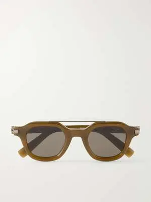ZEGNA EYEWEAR Aviator-style Acetate Sunglasses - Green