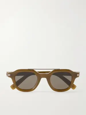 ZEGNA EYEWEAR Aviator-style Acetate Sunglasses - Green