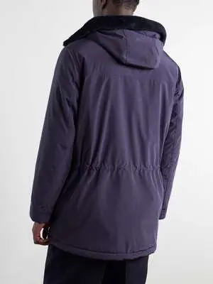 Brunello Cucinelli Hooded Padded Shearling-trimmed Shell Coat