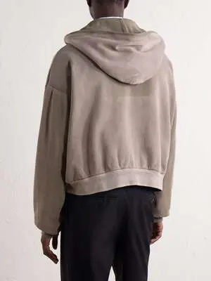 MAISON MARGIELA Distressed Cotton-jersey Zip-up Hoodie