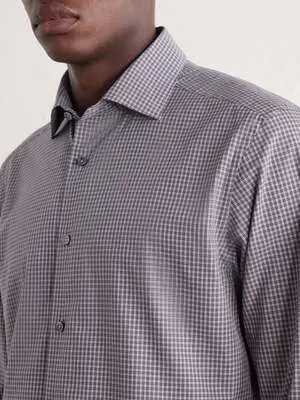 Zegna Centoquaranta Checked Cotton-twill Shirt