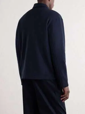 Stone Island Ghost Wool And Cotton-blend Zip-up Sweater