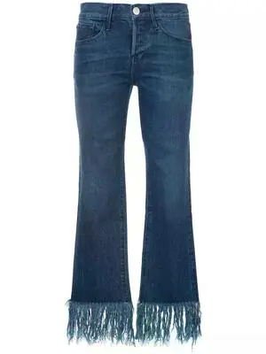 3x1 Fringed Slim-fit Jeans - Blue