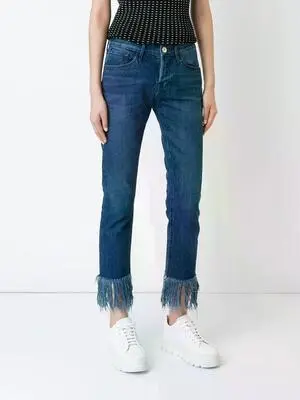 3x1 Fringed Slim-fit Jeans