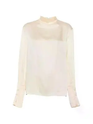 Andamane Open-back High-neck Blouse - Neutrals