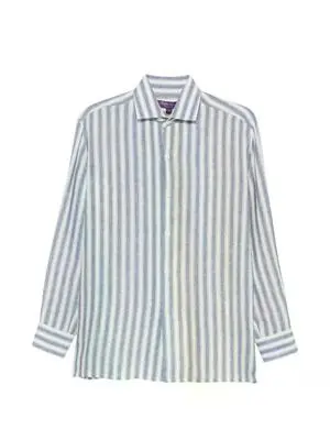 Ralph Lauren Stripe-print Linen Shirt - Blue