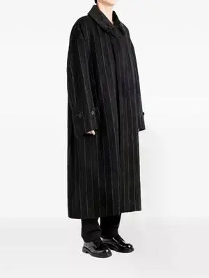 ZIGGY CHEN Pinstripe-pattern Corduroy-collar Jacket