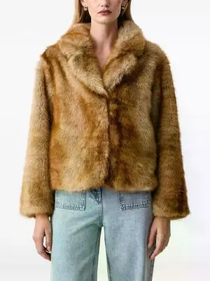 SILVIAN HEACH Faux-fur Notch-lapel Jacket - Brown