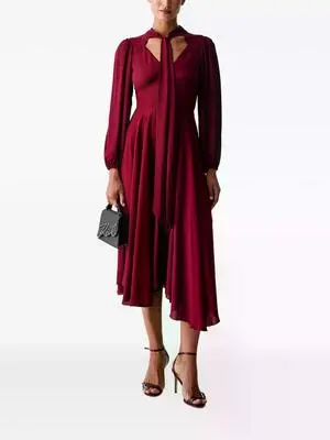 SILVIAN HEACH Bow Asymmetric-hem Midi Dress - Red