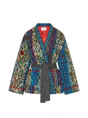 MONOKI El Paso Daisy Patchwork Kimono - Black