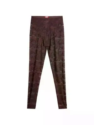 DIESEL® Leggings In Nylon Camouflage Lace - Brown