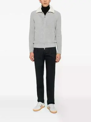 Incotex Herringbone Pleated Trousers - Blue