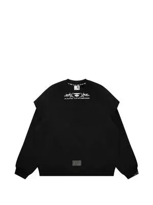 AAPE BY *A BATHING APE Moonface Logo-embroidered Sweatshirt - Black