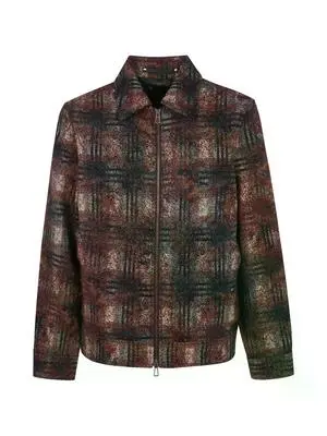 Paul Smith Checked Zip-up Jacket - Brown