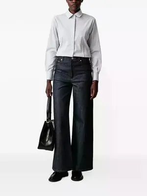 Sisley Pleated Long-sleeve Shirt - Blue