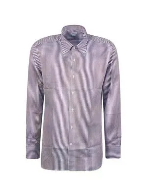 ORIAN Vertical-stripe Button-down Shirt - Blue