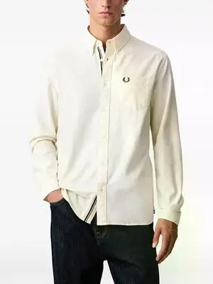 Fred Perry Oxford Logo-embroidered Button-down Shirt - Neutrals