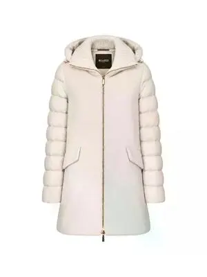 MOORER Quilted-sleeve Hooded Coat