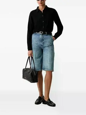 Sisley Pressed-crease Denim Shorts
