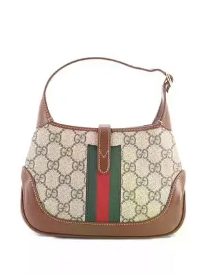 Gucci Jackie 1961 Gg Coated Canvas Mini Hobo Bag - Brown