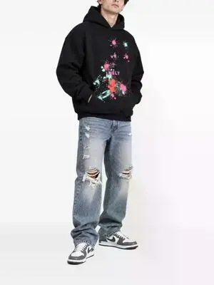MELT Logo-print Paint-splatter Hoodie