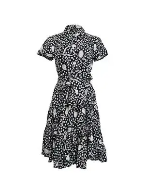 Diane Von Furstenberg Printed Tiered Shirt Dress